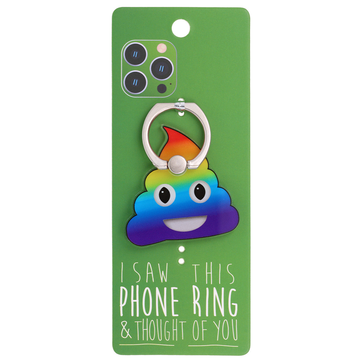 Rainbow Poop With A Smiley Face 360 Degree Swivel Phone Ring Holder ...