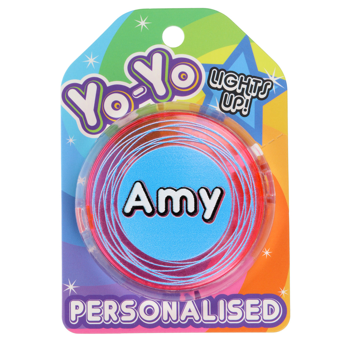 Personalised Blue And Red LED Light Up Yoyo With 'Amy' – Stands Out Ltd